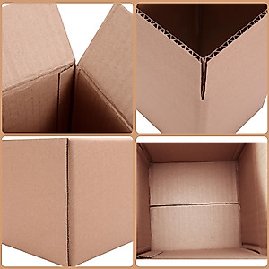 JEFHOMKIT 25 Pack Shipping Boxes 6x6x6 Inch,Small Shipping Boxes,Small Corrugated Cardboard Boxes,Cube Kraft Mailing Box,Kraft Corrugated Small Cardboard Boxes for Mailing Packing Small Business,Brown
