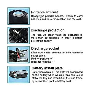 HJGHY 36 Volt E-Bike Pedelec Battery 36V 18Ah 20.3Ah Lithium Ion Electric Bike Battery Pack Replacement Battery Frog Shape Battery with BMS,36v,18Ah