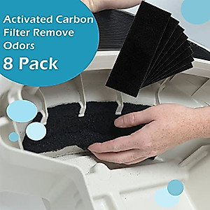 120 Pack Waste Drawer Liners Compatible with All Litter Box Robot Models, 9-11 Gallons Litter Box Liners with 8 Pack Carbon Filter