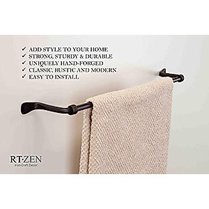 RTZEN Wrought Iron Bathroom Accessories Set, Decorative Hand Towel Bar and Toilet Paper Holder
