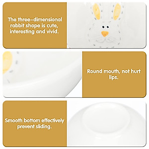 Porcelain Bowls Small Ceramic Bunny Bowl Small Ceramic Salad Bowl Seasoning Dish Rabbit Food Snack Serving Bowl Easter Bunny Home Decoration Rabbit Ceramic Soup Bowl Small
