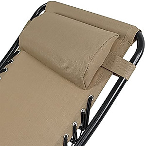 Sunnydaze Outdoor Zero Gravity Chair 2 Pack with Patio Table Cupholders and Pillows Included Khaki
