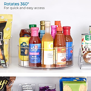 iDesign Recycled Plastic Lazy Susan Turntable Organizer Pantry, Bathroom, General Storage and More, The Linus Collection, 11.5", Clear