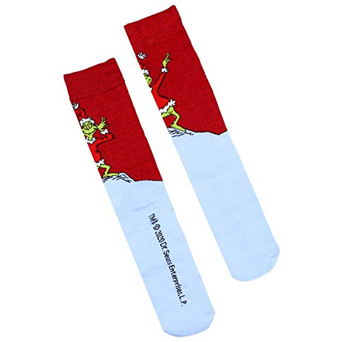 Dr Seuss The Grinch Character Design Adult Holiday 3 Pair Crew Socks