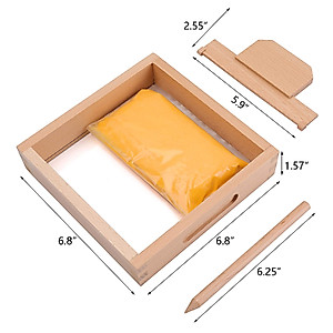 Suwimut Montessori Sand Tray, Montessori Letter Formation Sand Writing Tray with Wooden Pen for Kids Writing Letters and Numbers, Gifts for Preschool Kids Sand Box Toys