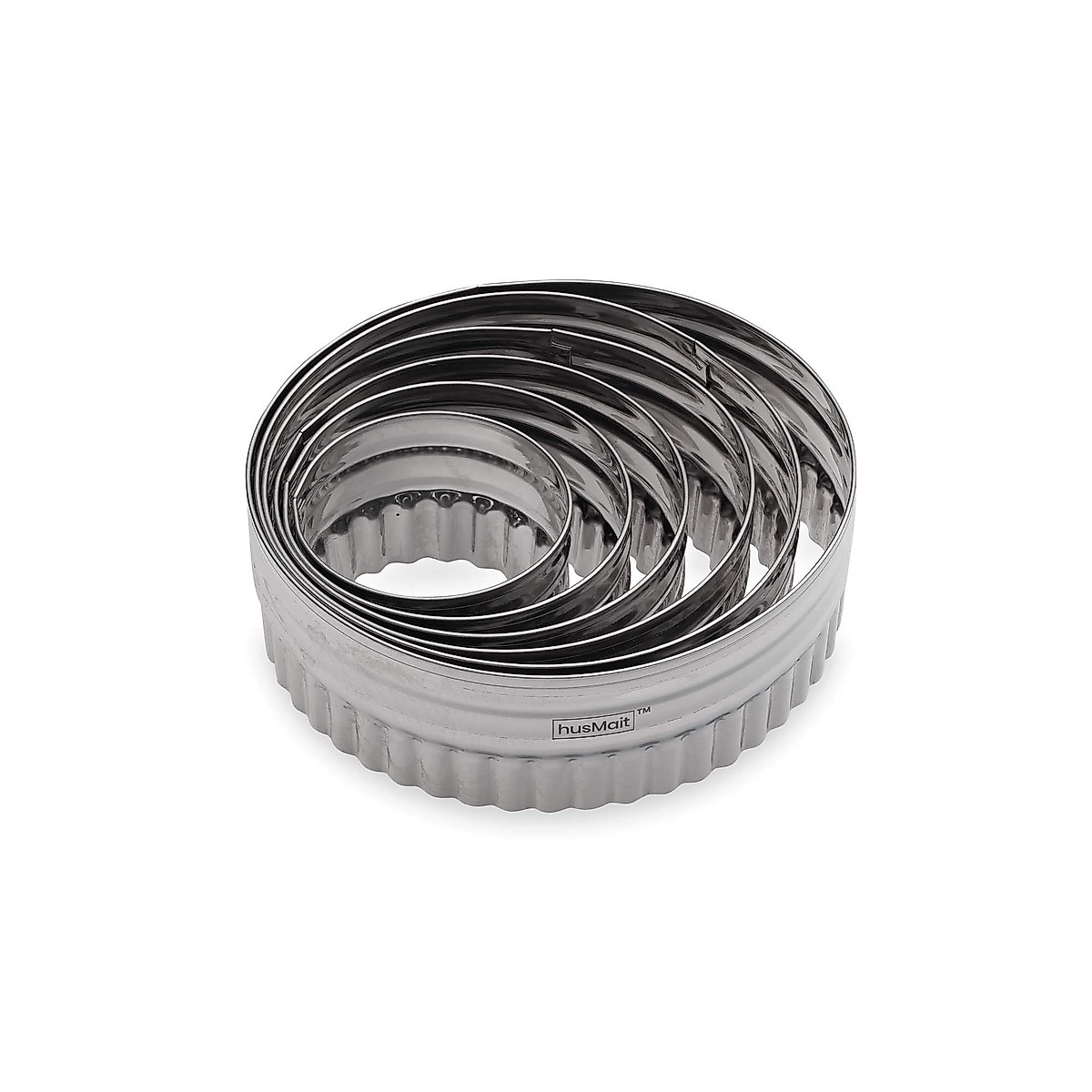 husMait Stainless Steel Cookie Cutters - Set of 5 Premium Kitchen Cookie Cutters for Baking Cookies, Donuts and Pastries (Cookie Cutters)