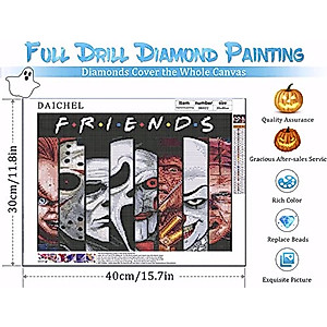 Halloween Diamond Art Painting Kits for Adults - Halloween Round Full Drill Diamond Dots Paintings, DIY 5D Paint with Diamonds Pictures Gem Art Painting Kits DIY Adult Crafts