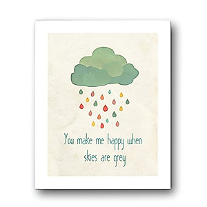 Kid's Wall Art "When Skies are Grey" 11x14 Print for Boys, Girls or Baby's Room, Nature Themed Nursery Decor, Gender Neutral