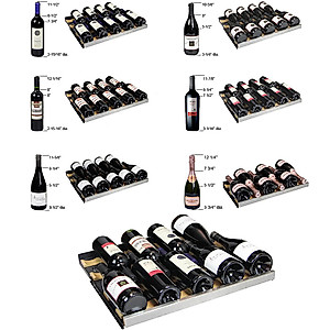 Allavino 24" Wide FlexCount II Tru-Vino 177 Bottle Single Zone Black Left Hinge Wine Refrigerator