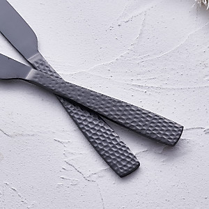 FULLYWARE Matte Black Dinner Knife Set of 6, 9.7 inches Stainless Steel Black Table Knife, Satin Finish.