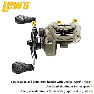 Lew's American Hero Tier 1 Casting Reel, 9+1 Stainless Steel Ball Bearings, 7.5:1 Gear Ratio, Right-Hand Retrieve, Multicam