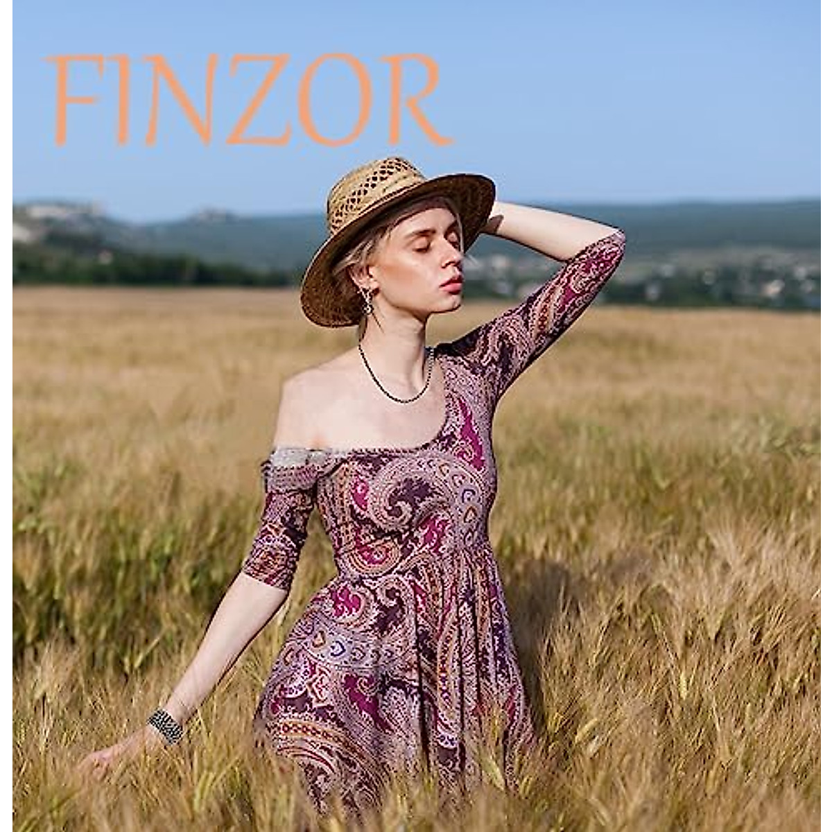 FINZOR 8 Pcs Western Jewelry Set for Women Including Vintage Navajo Pearl Necklace Cowgirl Western Style Navajo Pearl Earring Bracelets Set(8mm)