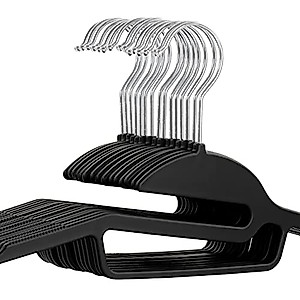 Elama Home 30 Piece Rubber Non Slip Hanger with U-Slide in Black, 30 Piece Set (ELH-30)