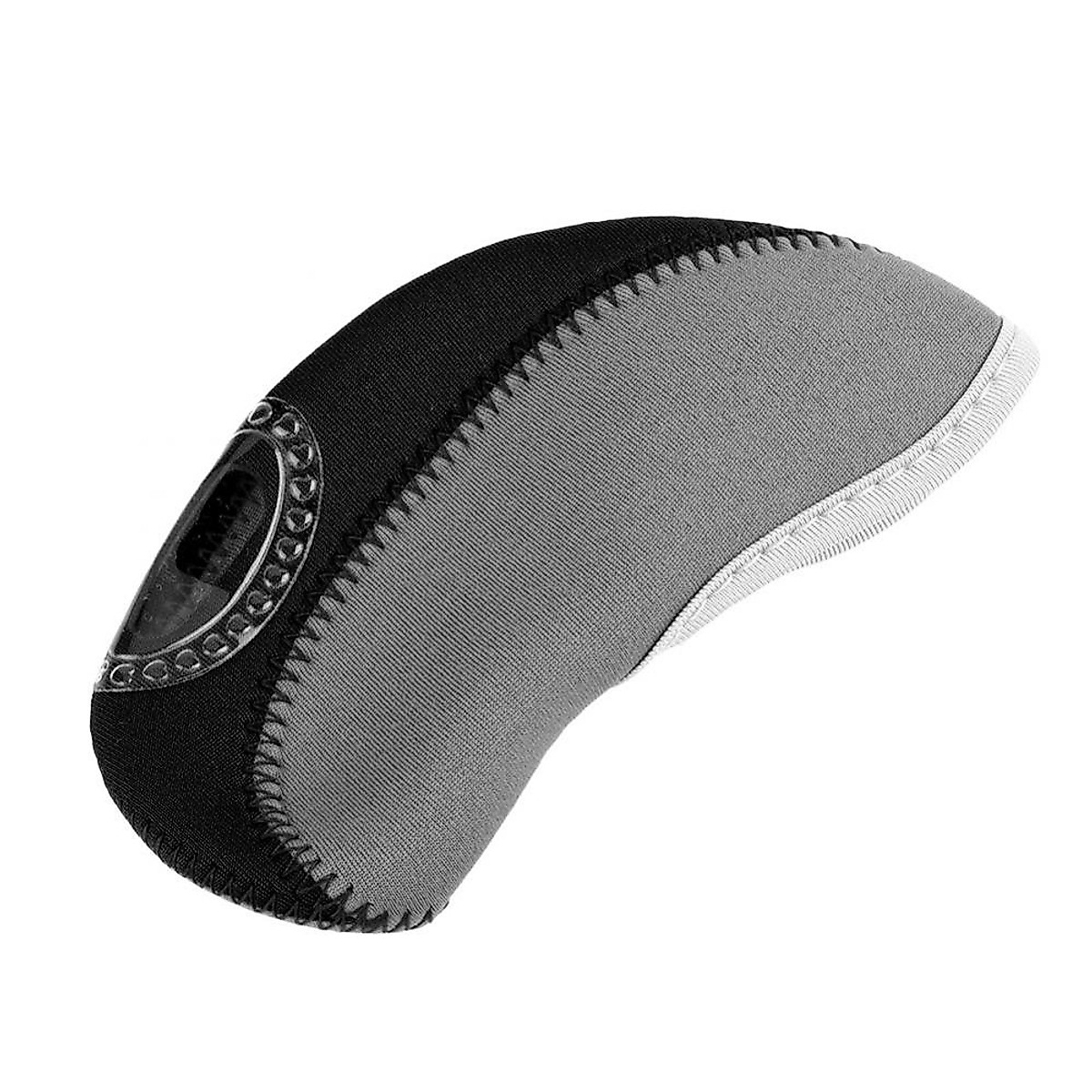 Dilwe 10 Pcs Putter Protector, Wedge Neoprene Iron Head Cover with Zipper Long Neck See Through Window Covers (Gray+Black)