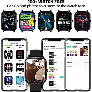 Smart Watch for Android Phones with Call Receive/Dial, 1.7“ IP68 Waterproof Fitness Tracker with Heart Rate SpO2, Sleep Tracker Voice Control Sport Activity Trackers Smartwatch for Women Men