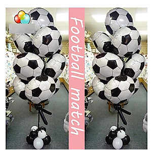 24 Pcs 18 Inch Soccer Balloons Aluminum Foil Balloons Mylar Balloons for birthday party Soccer Party Decorations Football Party Supplies Birthday Party Decoration 45cm