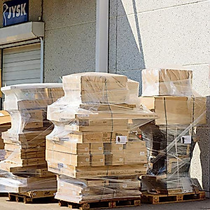 18" Stretch Film/Wrap 1500 feet 7 Layers 80 Gauge Industrial Strength up to 300% Stretch Clear Cling Durable Adhering Packing Moving Packaging Heavy Duty Shrink Film, Thick Plastic Packing Wrap– Clear 4 Pack