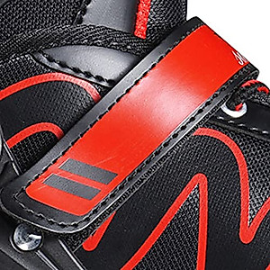 4 Colors Adjustable Light up Full Protection Roller Skates for Girls Boys Tennagers (Blue, M) Medium