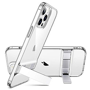 ESR Metal Kickstand Case Compatible with iPhone 12 Case/Compatible with iPhone 12 Pro Case (2020) [Patented Design] [Two-Way Stand] [Reinforced Drop Protection] Flexible TPU Soft Back, 6.1" - Clear