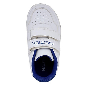Nautica Kids' Double Strap Sneakers | Casual Athletic Shoes for Boys and Girls | Durable and Comfortable Fit for Toddlers and Little Kids-Stafford Toddler-White Colbalt Size-6