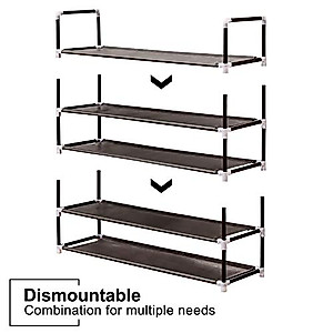 Shoe Rack, 25 Pairs, 5 Tiers Shoe Organizer, Shoe Racks for Closets, Shoe Organizer for Closet, Closet Shoe Organizer, Shoe Rack Organizer, Shoe Rack 25 Pairs, Tall Shoe Rack, 38"Lx12"Wx35"H