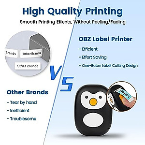 Bluetooth Label Maker Machine with Tape, Portable Bluetooth Label Printer, Thermal Mini Label Printer, Multiple Templates Inkless for Phone Pad Office Organization Home Kitchen Storage-Black