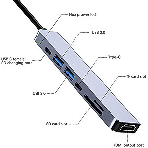 Type‑C Hub Multifunction 7 in 1 USB Docking Station Electronic Adapter 3840 x 2160P/30HZ