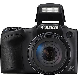 Canon PowerShot SX420 is Digital Camera (Black) with 64GB SD Memory Card + Accessory Bundle Rtech Cloth (CANSX420w64) (Renewed)