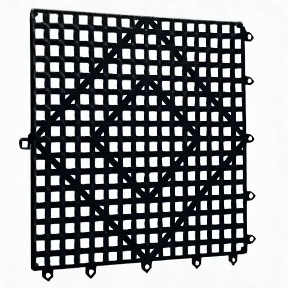 San Jamar Versa-Mat Plastic Interlocking Bar Mats, Black, (Set of 12)