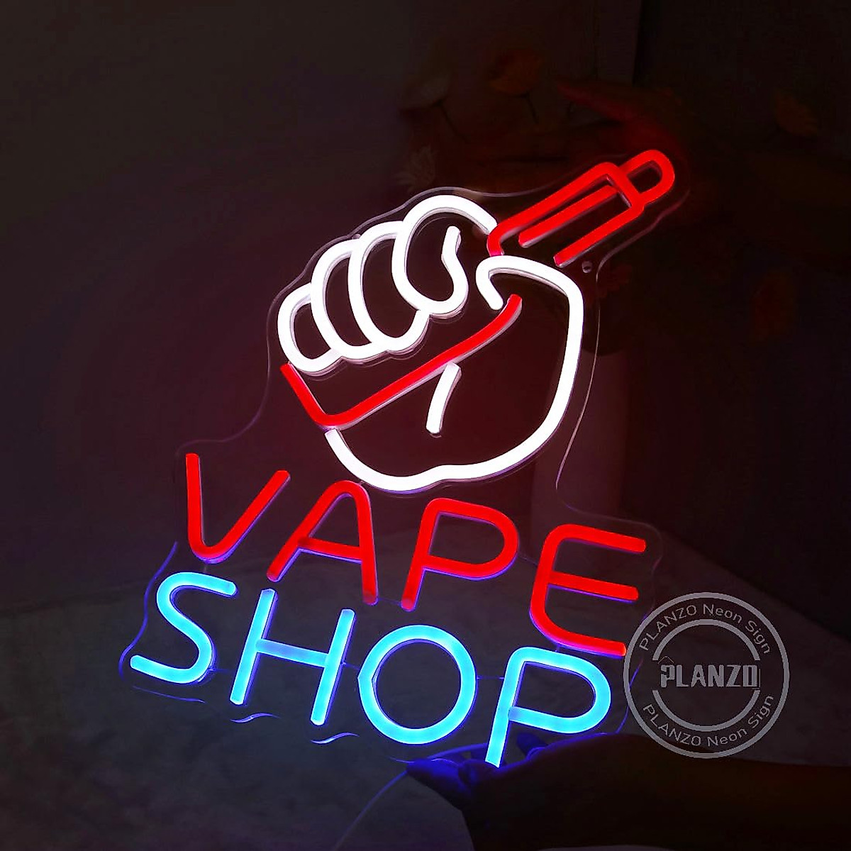Planzo VAPE Shop Neon Sign for Smoke Shop LED Light Up E-cigar Business Store Sign Logo Wall Decor Neon Night Light Birthday Christmas Dad Husband Gift 5V 15.75"
