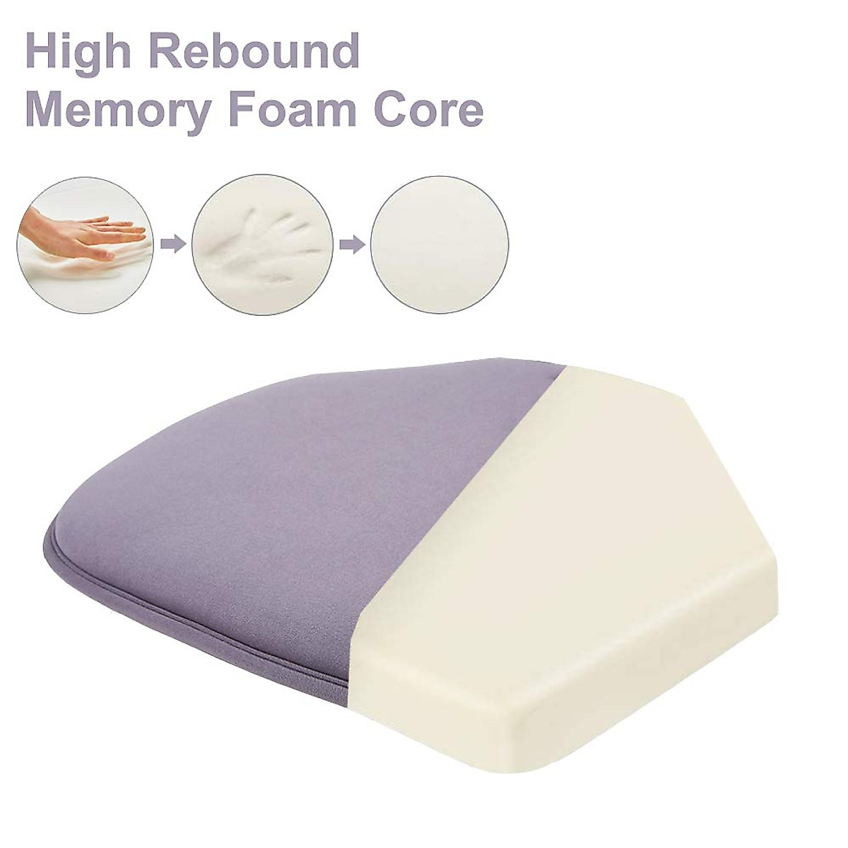 Big Hippo Memory Foam Chair Pads for Dining Chairs Non-Skid Backing Kitchen Dining Chair Cushion Seat Cushion with Ties,Thick Comfortable Seat Cushion Pad,16"x15"(1 Pack, Gray)