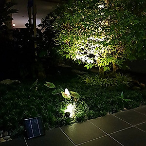 Legacy Mini 50X Twin Solar-Powered LED Spotlight (Warm White LED) for Outdoor Garden Yard Landscape Uplight Downlight, Waterproof, Black Finish