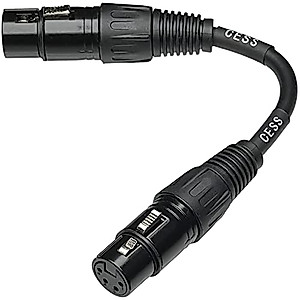 CESS-245-4i Balanced 4-Pin XLR Female to Female, Headphone Audio Coupling/Gender Change Cable, Single (4 Inches)