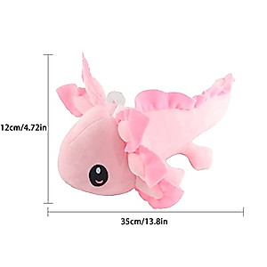 13.77" Axolotl Plush Axolotl Stuffed Animal Cute Salamander Plush Toys Soft Plush for Birthday Toys (Pink-1)