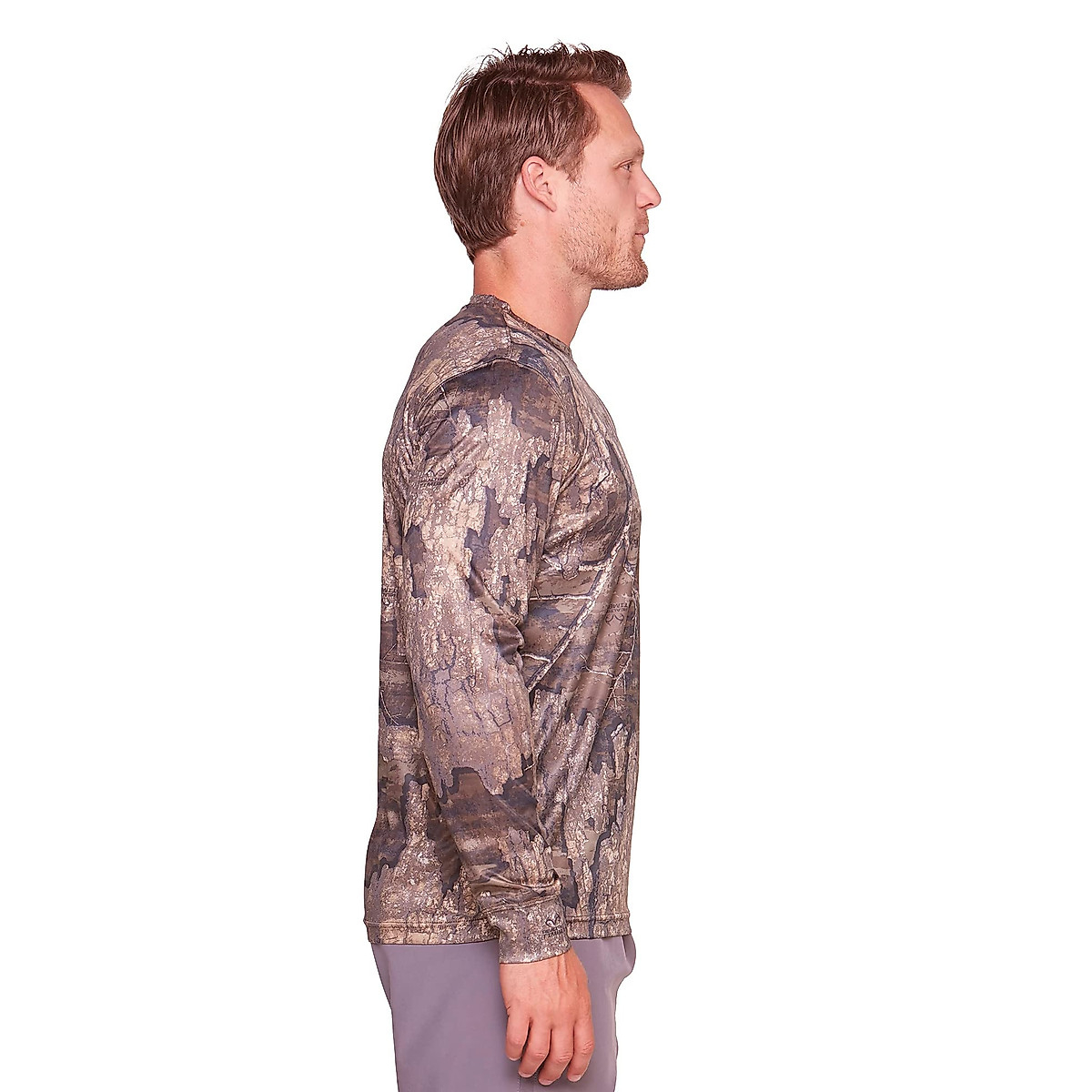 Realtree Men's Essential Camo Lightweight Performance Long Sleeve Shirt (RT Timber, X-Large)