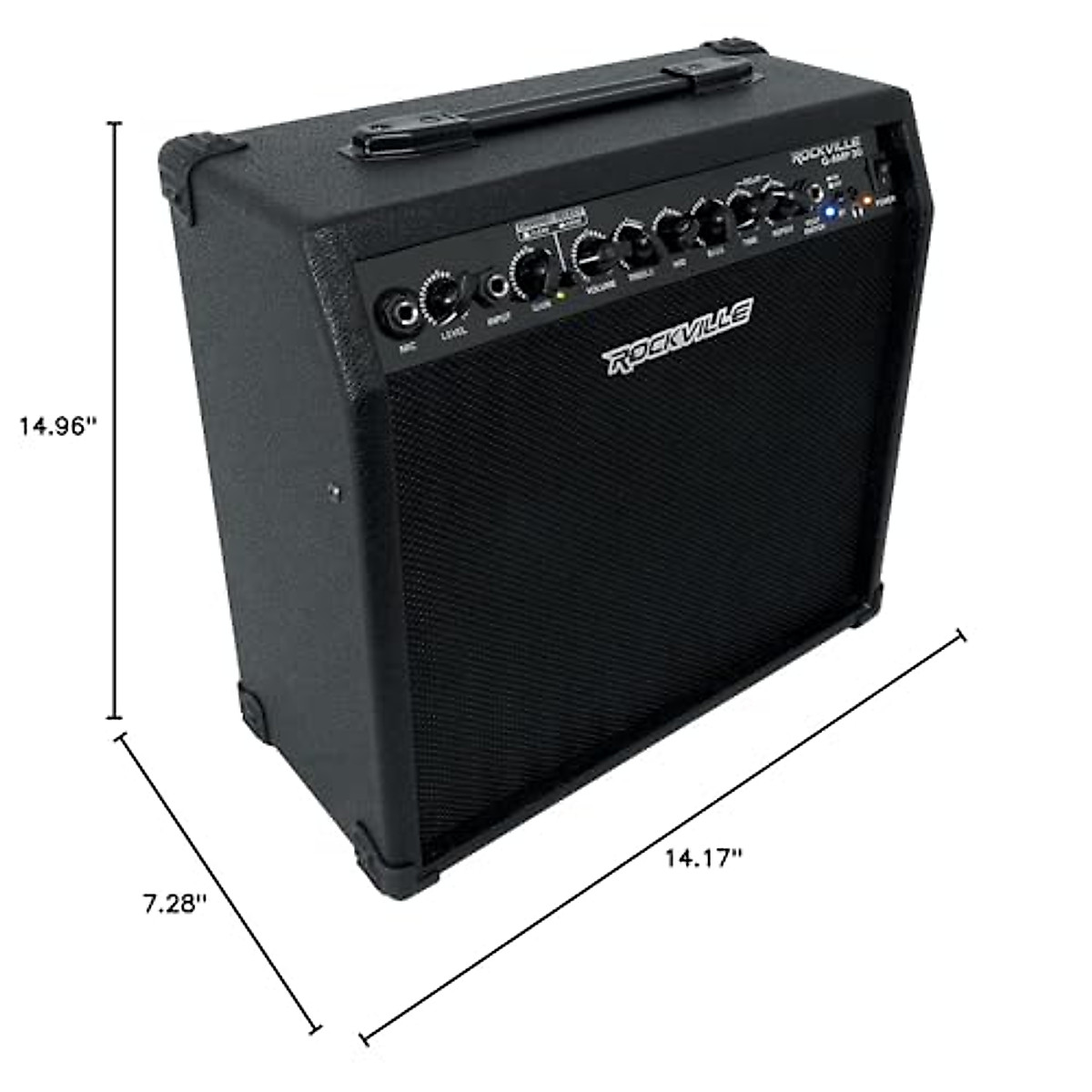 Rockville G-AMP 30 Watt Guitar Combo Amplifier Amp Bluetooth/Mic in+Footswitch