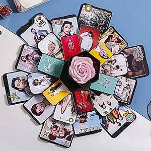 Koogel Explosion Box Set, 17.5 x 16 inch Album Gift Box DIY Creative Popup Surprise Box for Marriage Proposals Boyfriend Birthday Anniversary Valentine's Day, Wedding