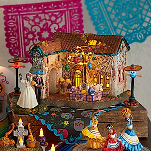 Department 56 Snow Village Halloween Day of The Dead House Lit Building, 8.07 inch, Multicolor