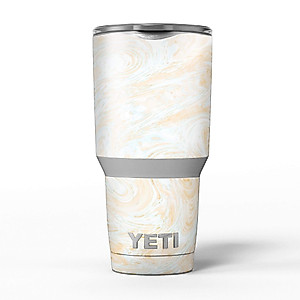 Design Skinz Gold Slate Marble Surface V18 - Skin Decal Vinyl Wrap Kit Compatible with The Yeti Rambler Cooler Tumbler Cups