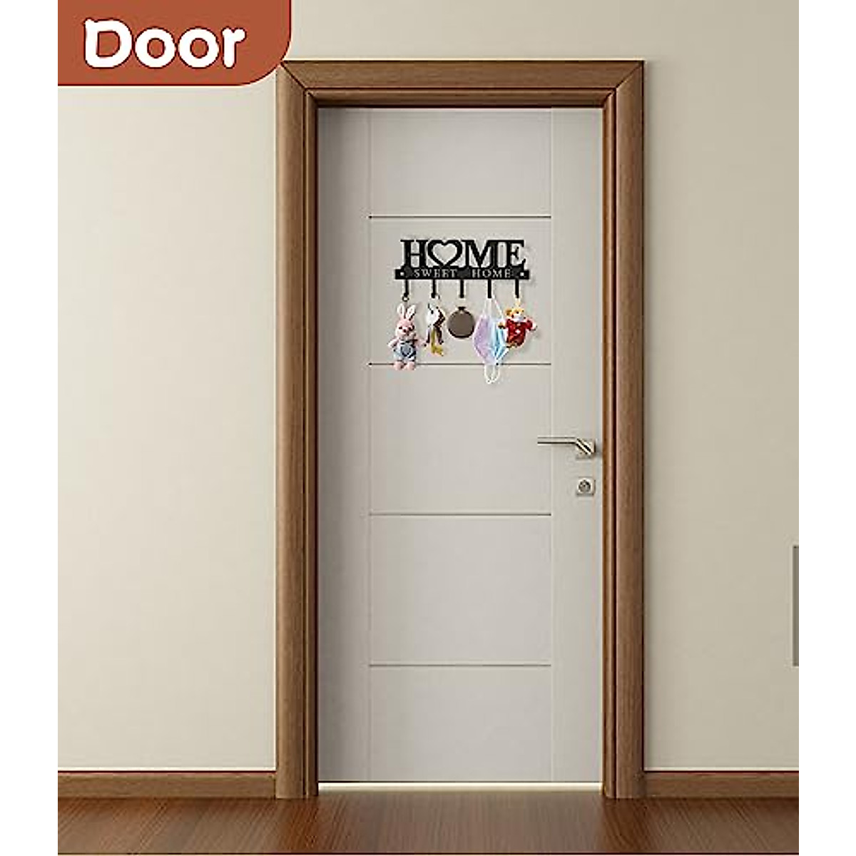 WIPHANY Sweet Home Key Holder Wall Mounted Black Metal Decorative Keys Holder Home Design Organizer for Key Rack for Entryway Hooks Home Hangers