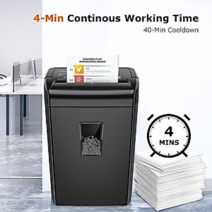 Bonsaii 10-Sheet Cross Cut Paper Shredder, 5.5 Gal Home Office Heavy Duty Shredder for Credit Card, Staple, Clip with Transparent Window(C209-D)