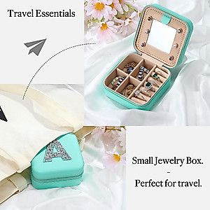 Parima Travel Jewelry Case Box - Small Organizer Holder Necklace Ring Earrings Essential Personalized Birthday Gifts for Women Teenage Teen Girl Her Mom Teacher Initial Y, Blue