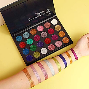 Aolailiya 24 Color Pressed Glitter Eyeshadow Palette - Mineral Ultra Shimmer Makeup Palette Eye Shadow Powder Long Lasting Waterproof
