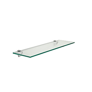 Spancraft Glass Peacock Glass Shelf, Chrome, 8 x 24