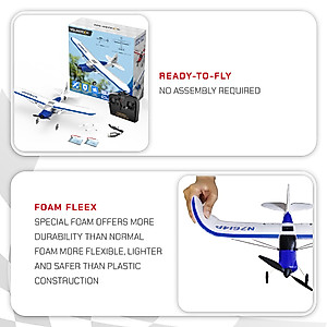 VOLANTEXRC Sport Cub S2 Remote Control Airplane with Gyro Stabilization System and Powerful Over Grade Motor System for Beginners, Blue