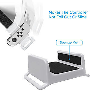 Upgraded Wrist Bands Strap for Switch Just Dance 2023/2022/2021/2020/2019, Adjustable Wrist Strap Wristbands Sets Compatible with Switch/Switch OLED Controllers for Zumba, Two Size, 2 Pack-White