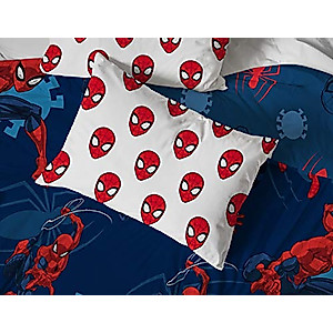 Jay Franco Marvel Spiderman Spidey Daze 5 Piece Queen Bed Set - Includes Reversible Comforter & Sheet Set Bedding - Super Soft Fade Resistant Microfiber (Official Marvel Product)