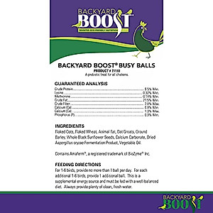 Backyard Boost Busy Balls - Prebiotic Chicken Food Treat to Alleviate Boredom - 1.36.Pounds (Pack of 6)