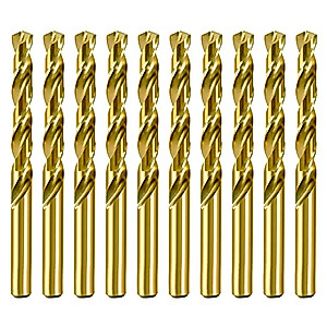 HSS Cobalt Drill Bit Set 9/32 Inch 10Pcs M35 Jobber Length Twist Steel Metal Drill Bits