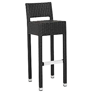 SAFAVIEH FOX5212A Collection Landry Black Indoor/Outdoor Bar Stool